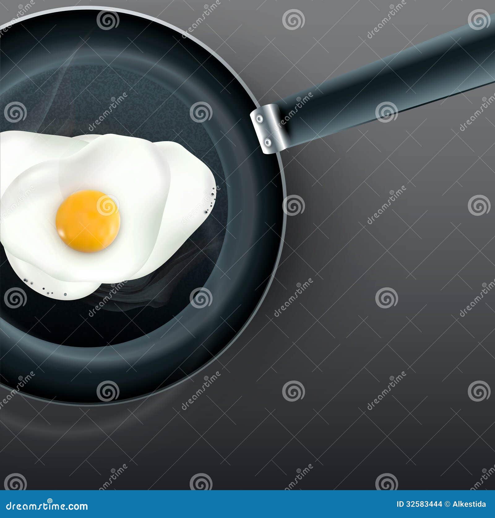 Vector Frying Pan with Fried Eggs Stock Vector - Illustration of ...