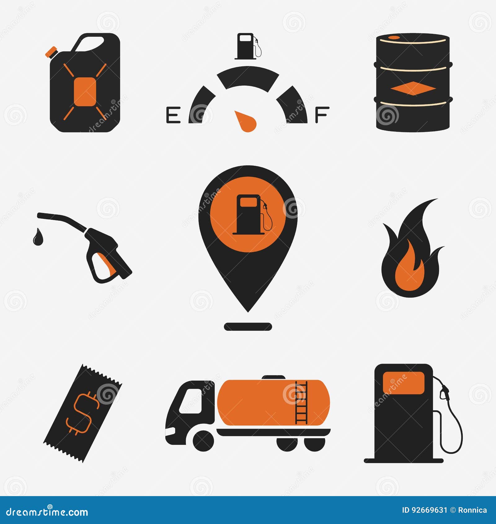 Vector Fuel Station Icons Isolated Stock Vector - Illustration of ...
