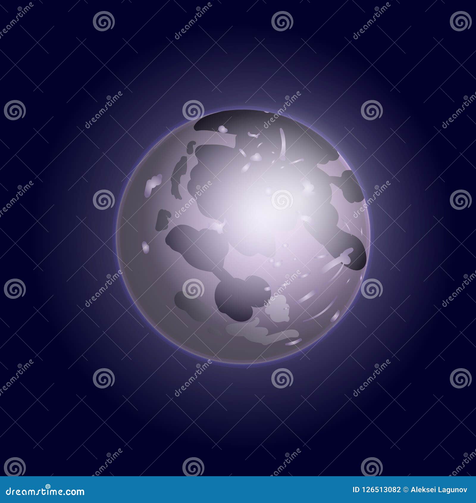 Vector Full Moon Illustration, Silver Moolight. Stock Vector ...