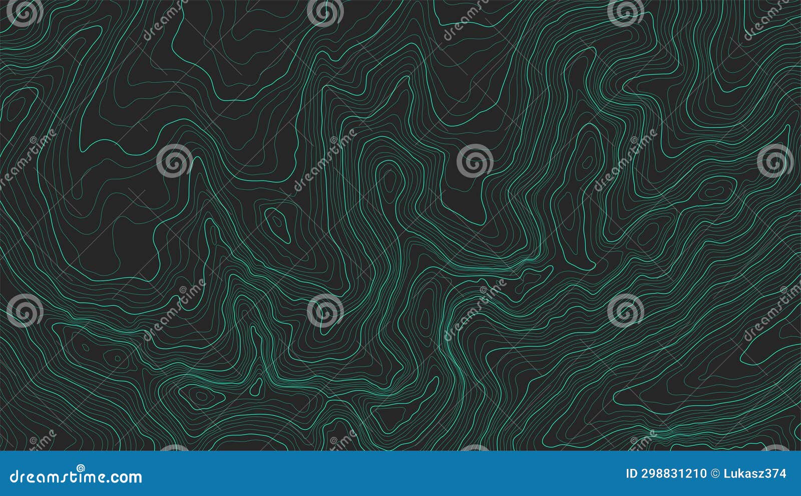 Vector Topographic Map in Neon Colors on a Dark Background Stock Vector ...