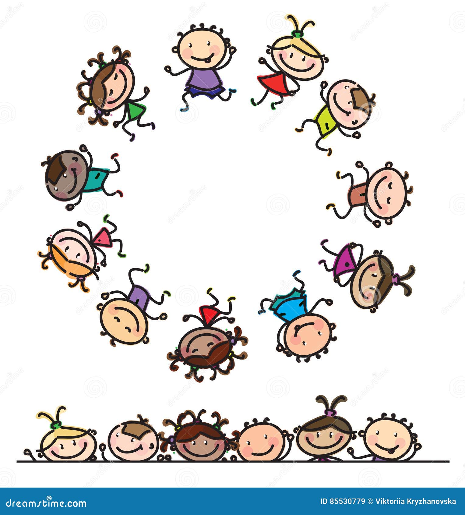Vector Fun, Dancing Multi-ethnic Kids. Stock Vector - Illustration of ...
