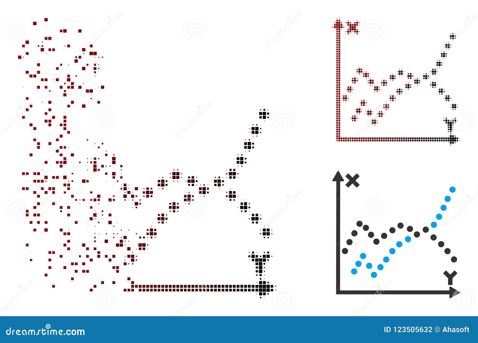Dispersed Pixel Halftone Functions Plot Icon Stock Vector ...