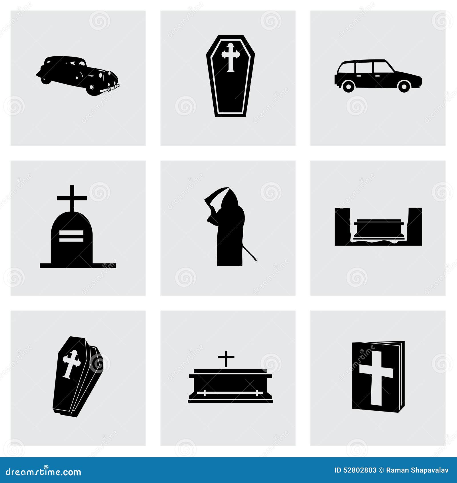 Vector Set Of Funeral Icons. Burial | CartoonDealer.com #75521883