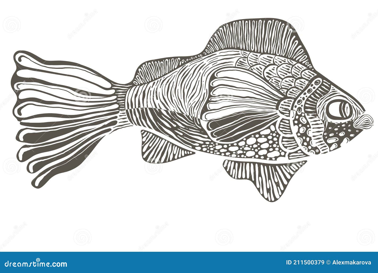 Vector Funky Fish stock vector. Illustration of element - 211500379