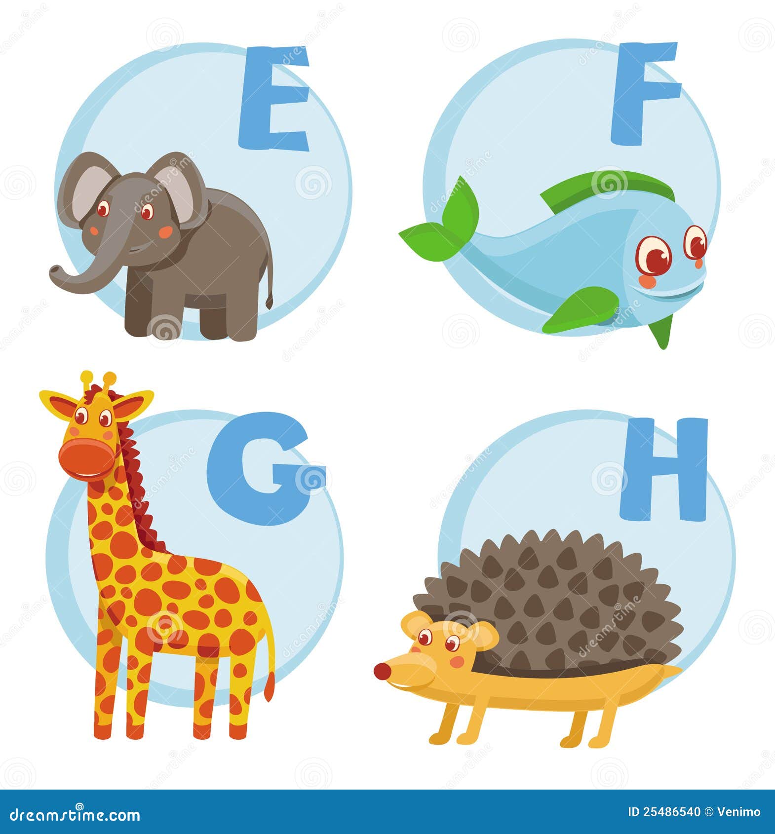 Vector Funny Cartoon Alphabet Stock Vector - Illustration of ...