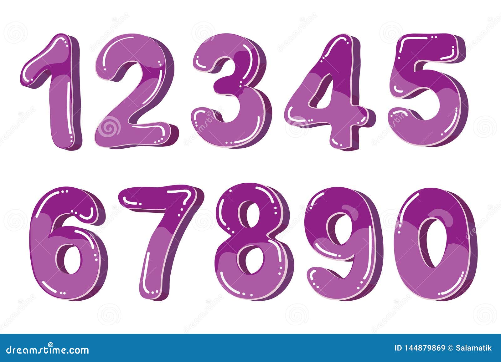 Vector Funny Cartoon Bubble Numbers Isolated on White Background Stock ... Vector Funny Cartoon Bubble Numbers Isolated on White Background Stock ...