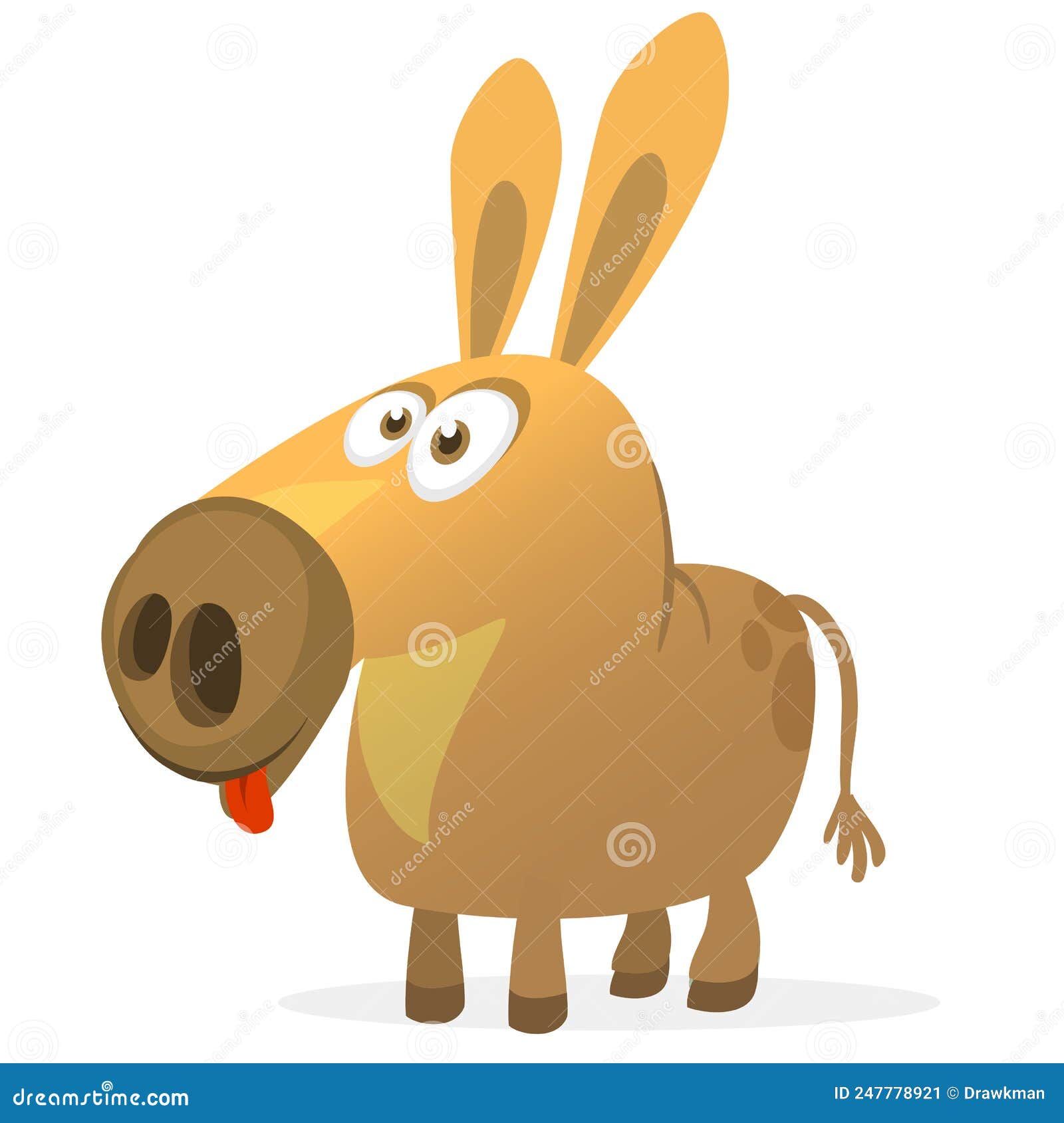 Vector Funny Cartoon Donkey Character Illustration Isolated Stock ...