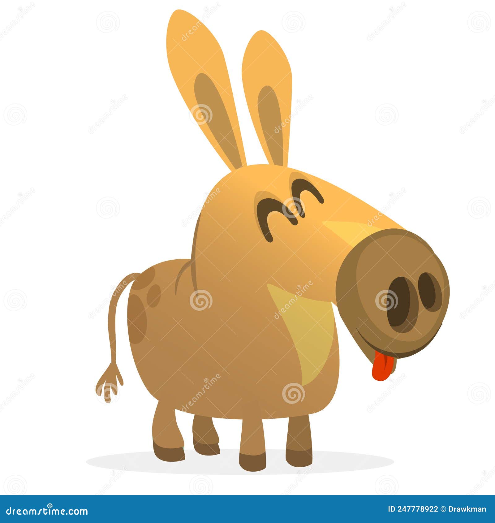 Vector Funny Cartoon Donkey Character Illustration Isolated Stock ...