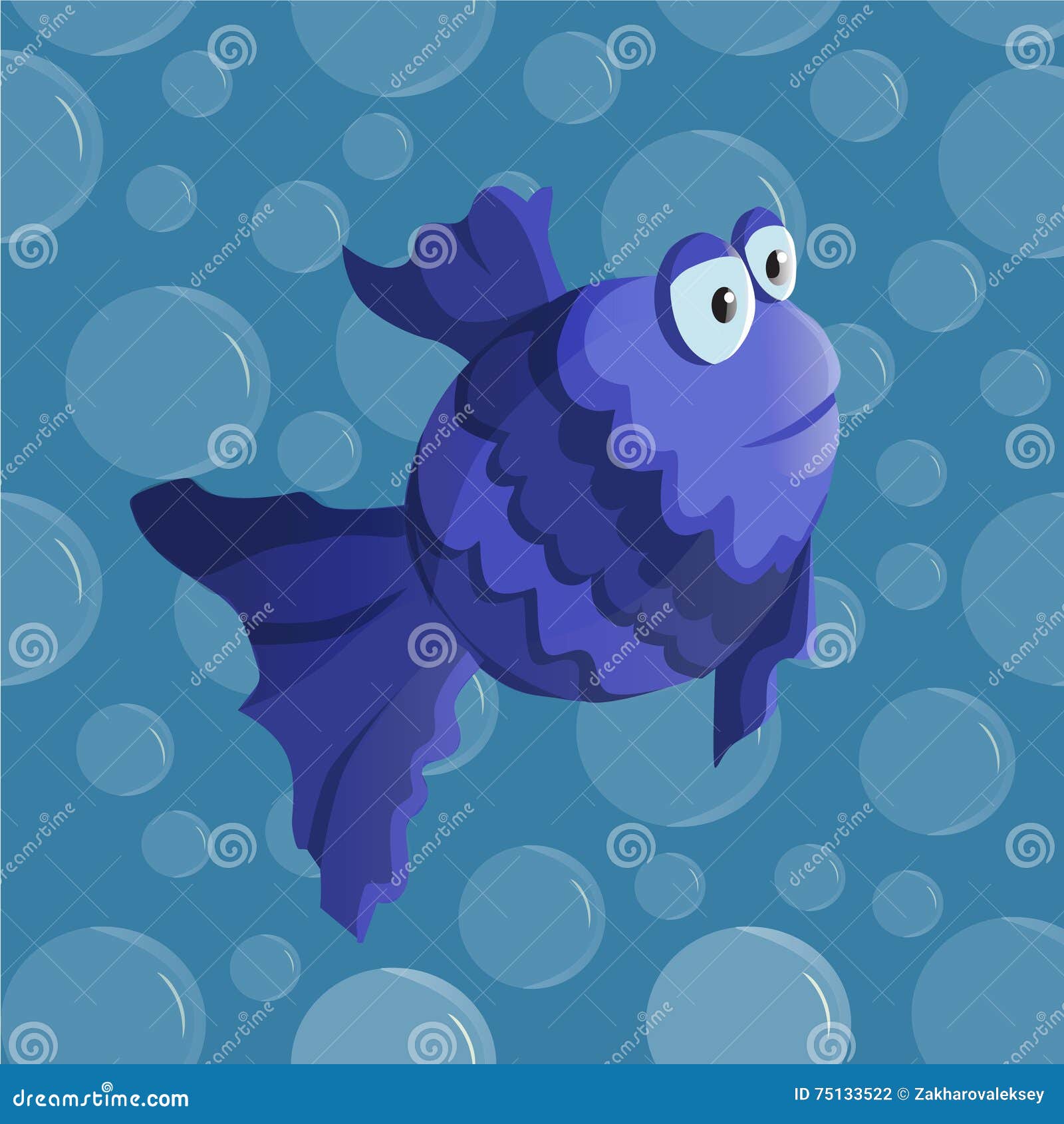 Vector funny cartoon fish stock vector. Illustration of character ...