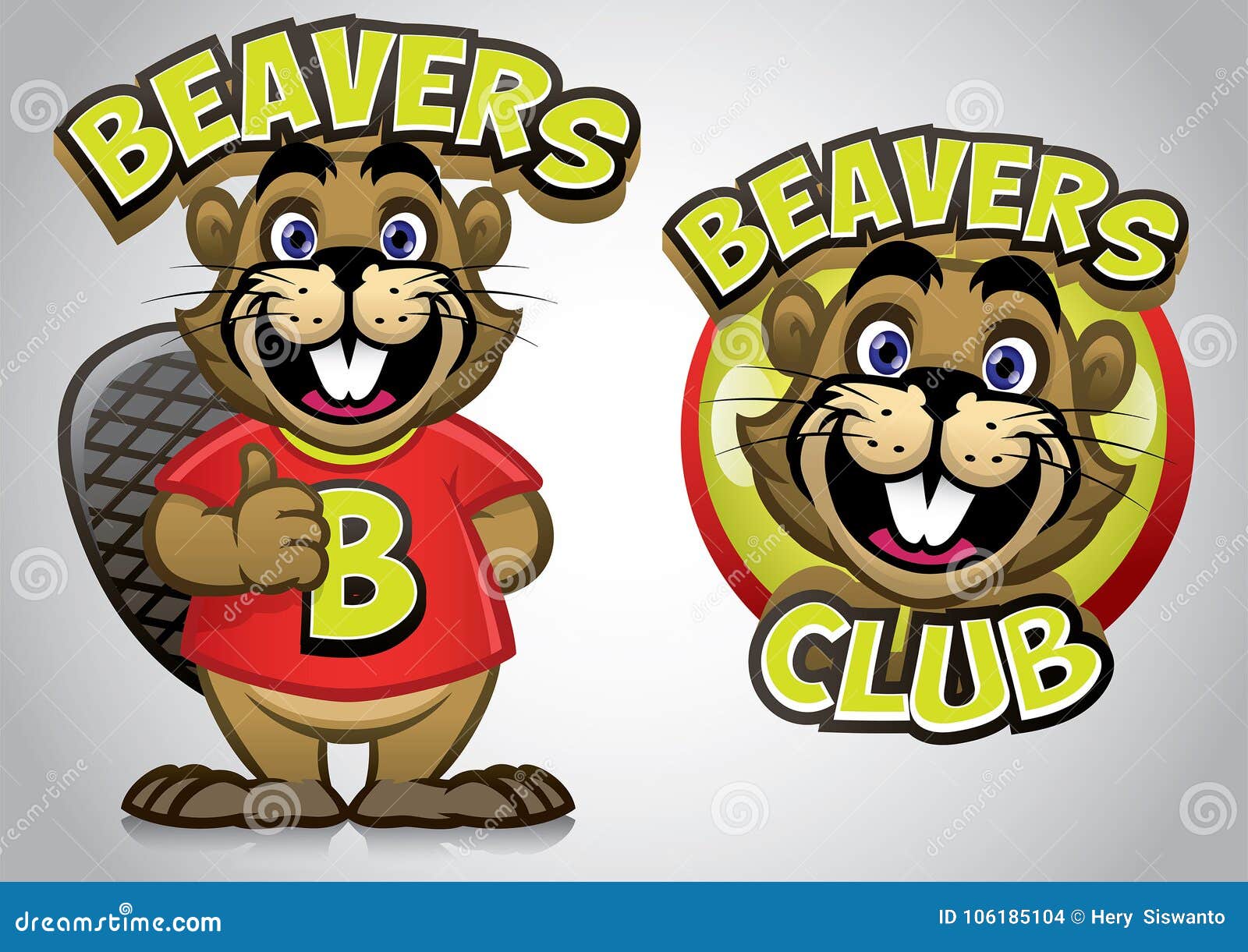 Funny Cartoon of Young Beaver Stock Vector - Illustration of canal ...