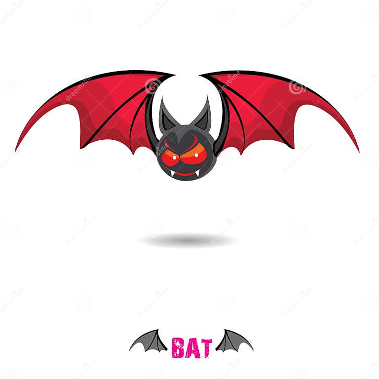 Vector Funny Devil Bat with Wings. Stock Vector - Illustration of face ...