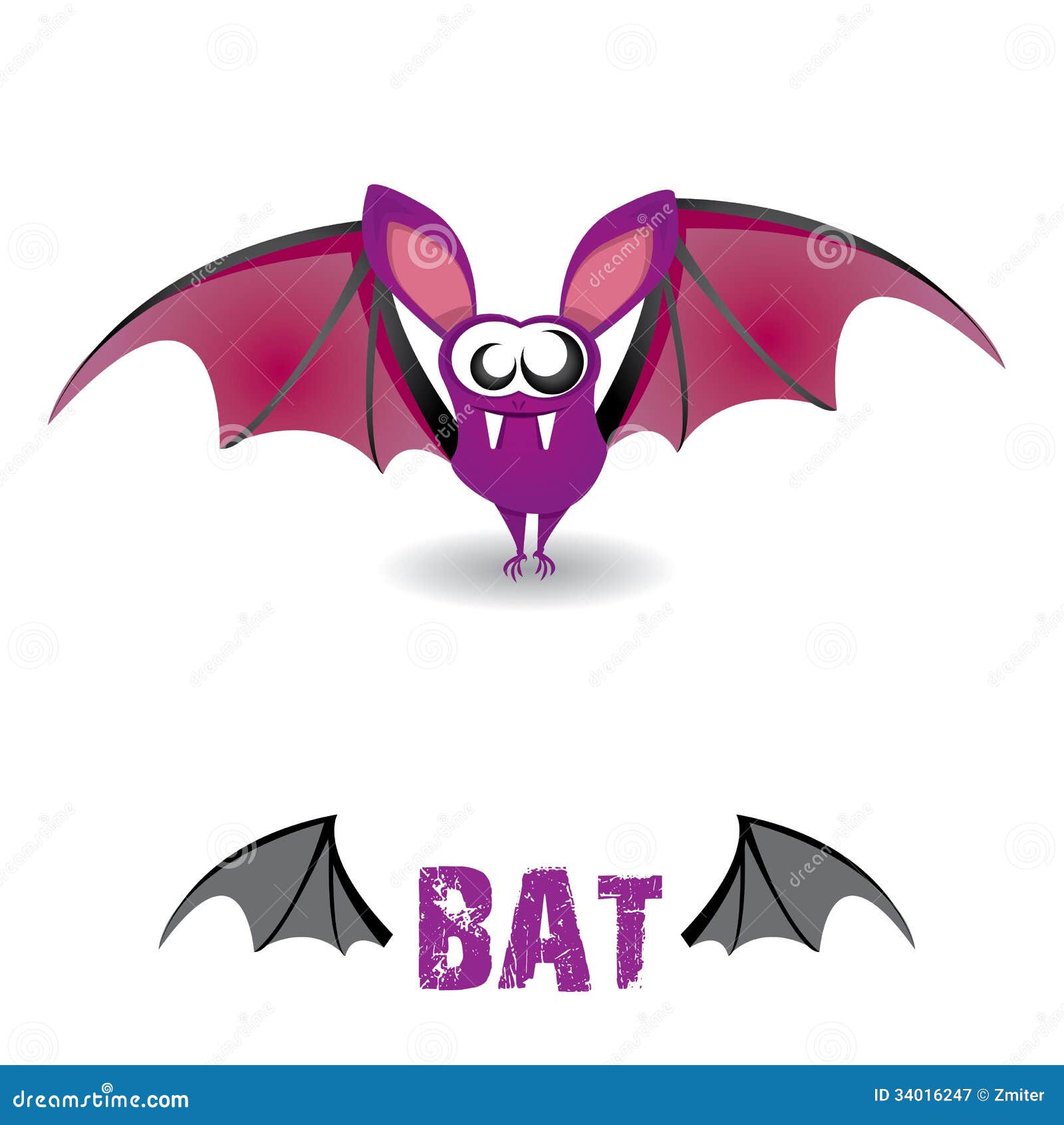 Vector Funny Devil Bat with Wings. Stock Vector - Illustration of bite ...