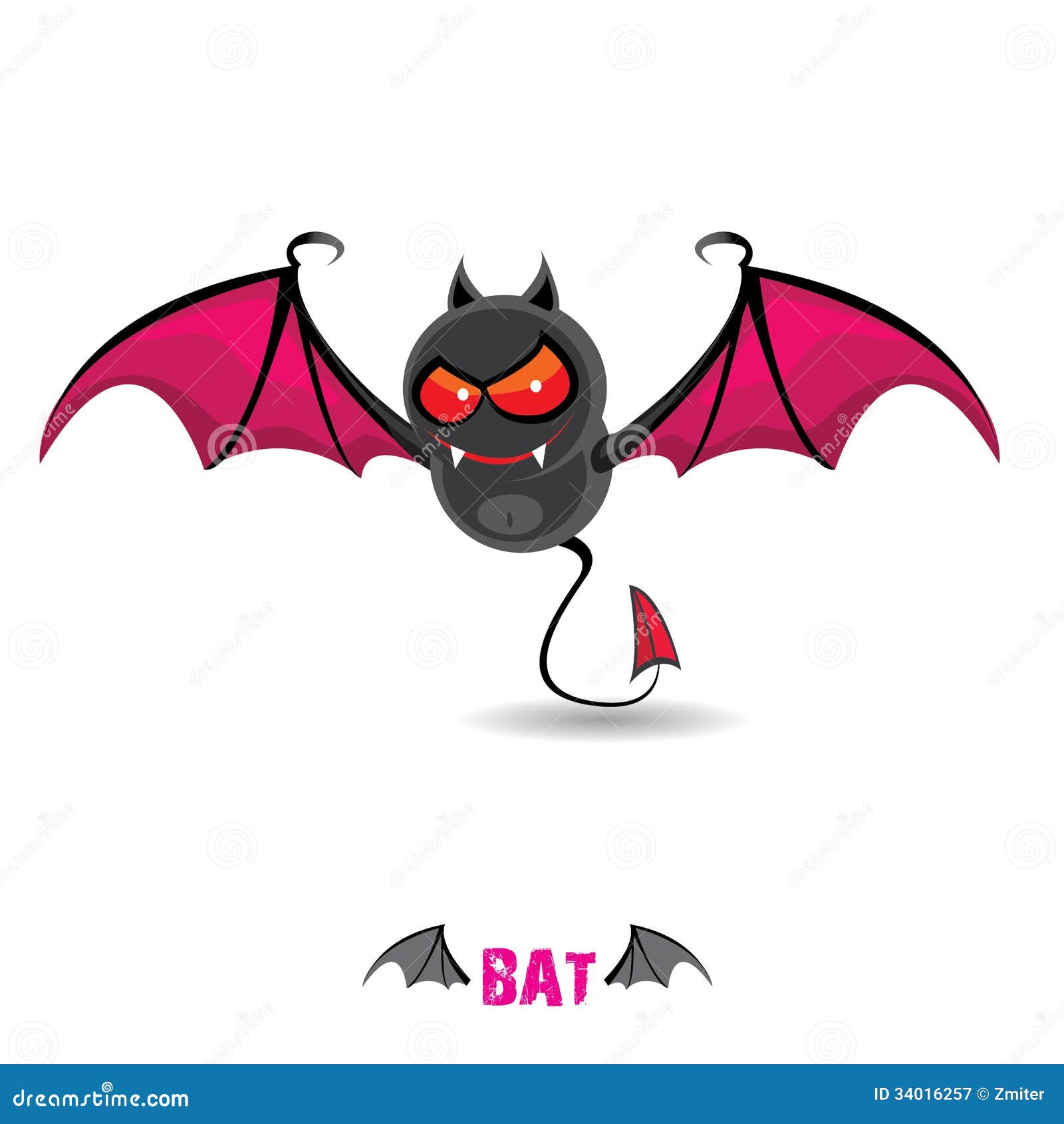 Funny Devil Caricature, Horned Demon Icon With Trident, Stick Figure ...