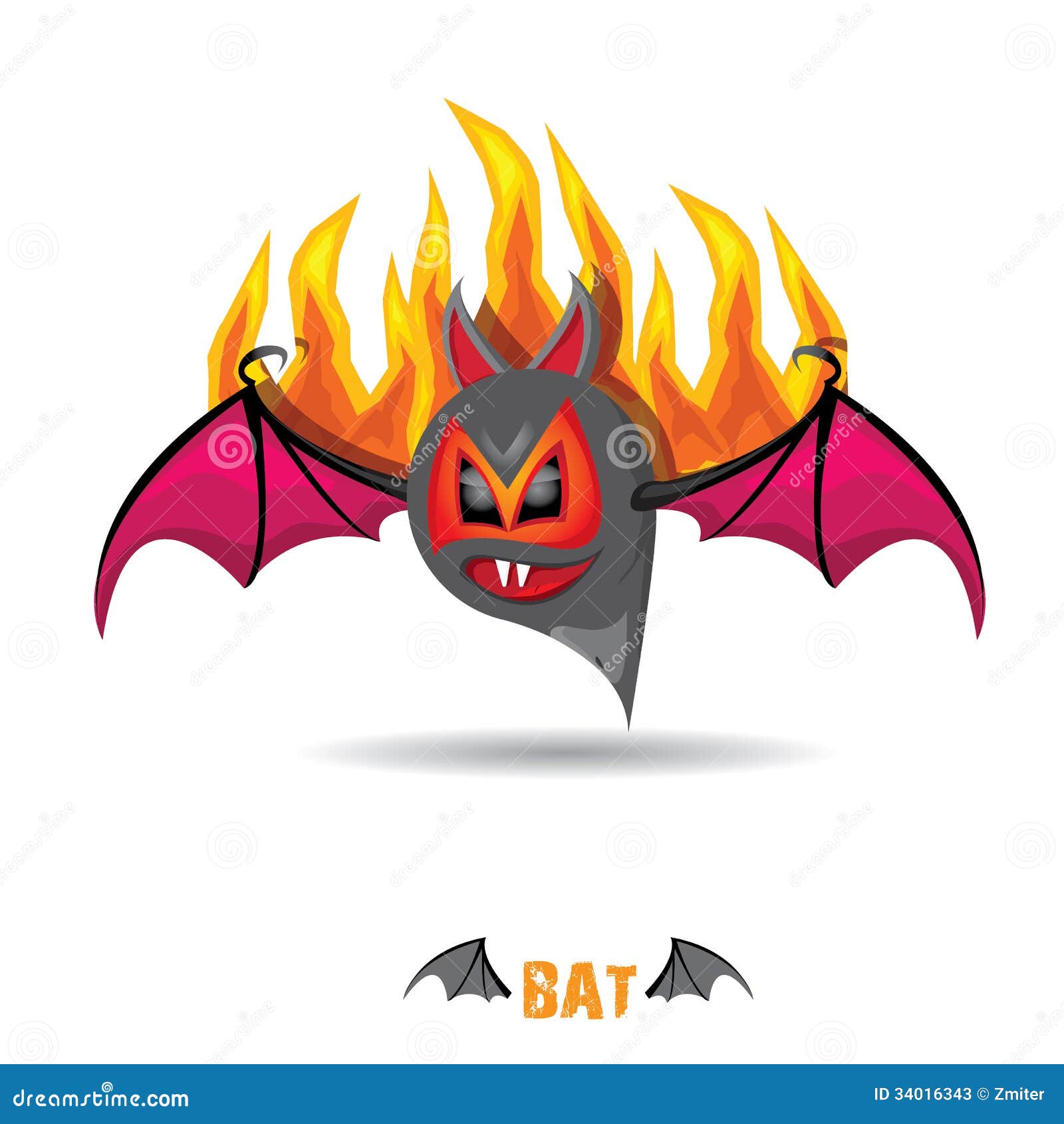 Vector Funny Devil Bat with Wings. Stock Vector - Illustration of cave ...