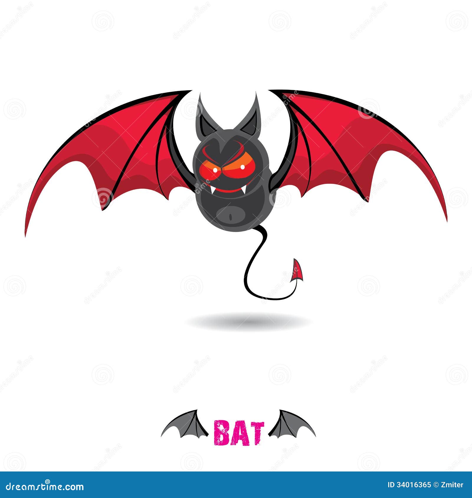 Vector Funny Devil Bat with Wings. Stock Vector - Illustration of apps ...