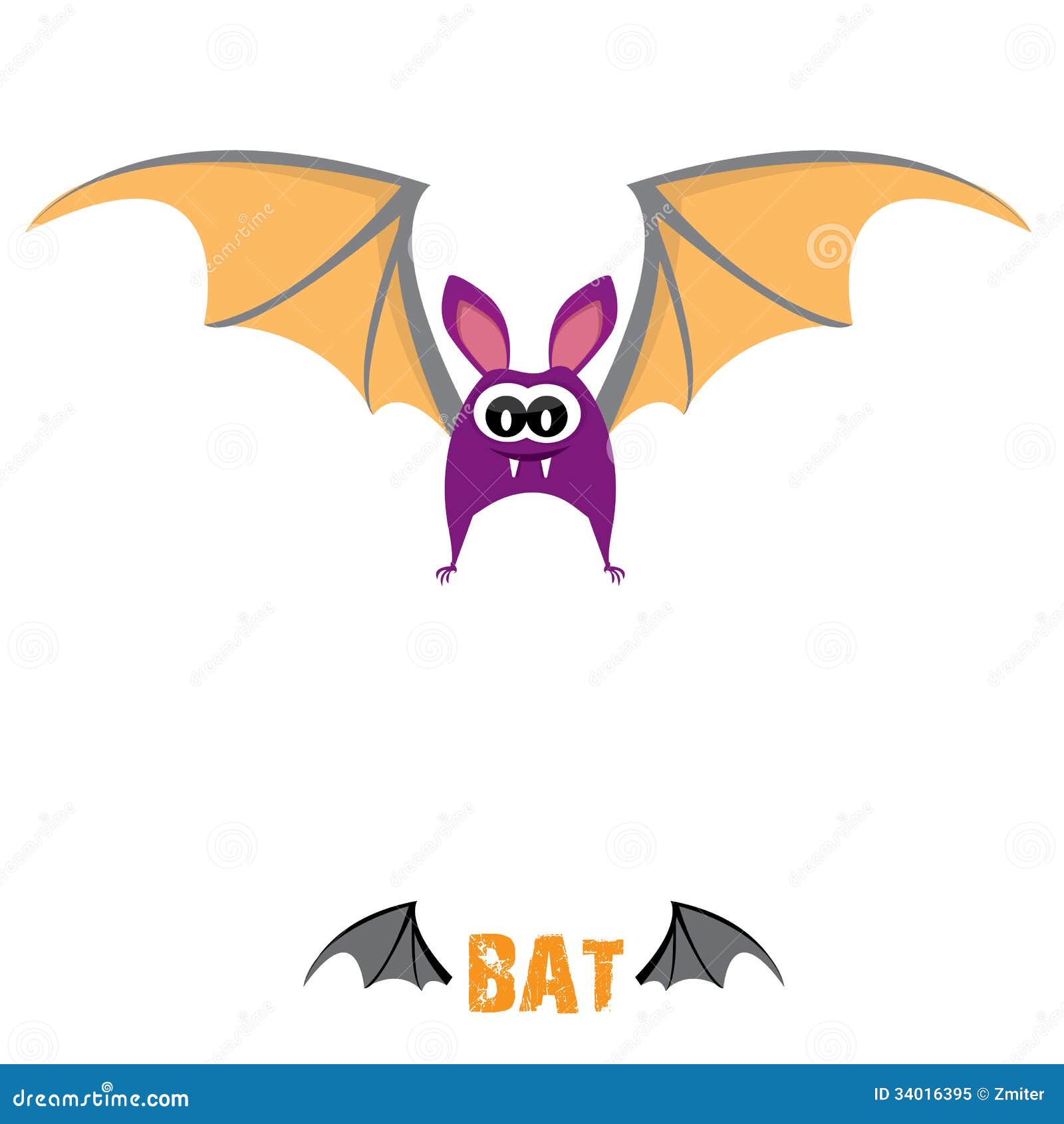 Vector Funny Devil Bat with Wings. Stock Vector - Illustration of bite ...