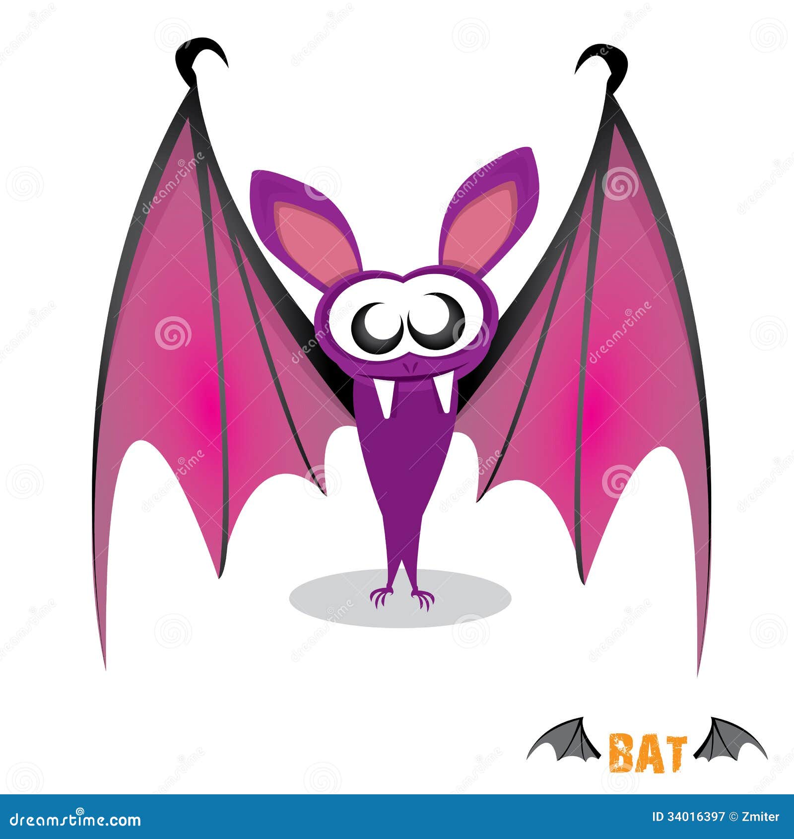 Vector Funny Devil Bat with Wings. Stock Vector - Illustration of bite ...