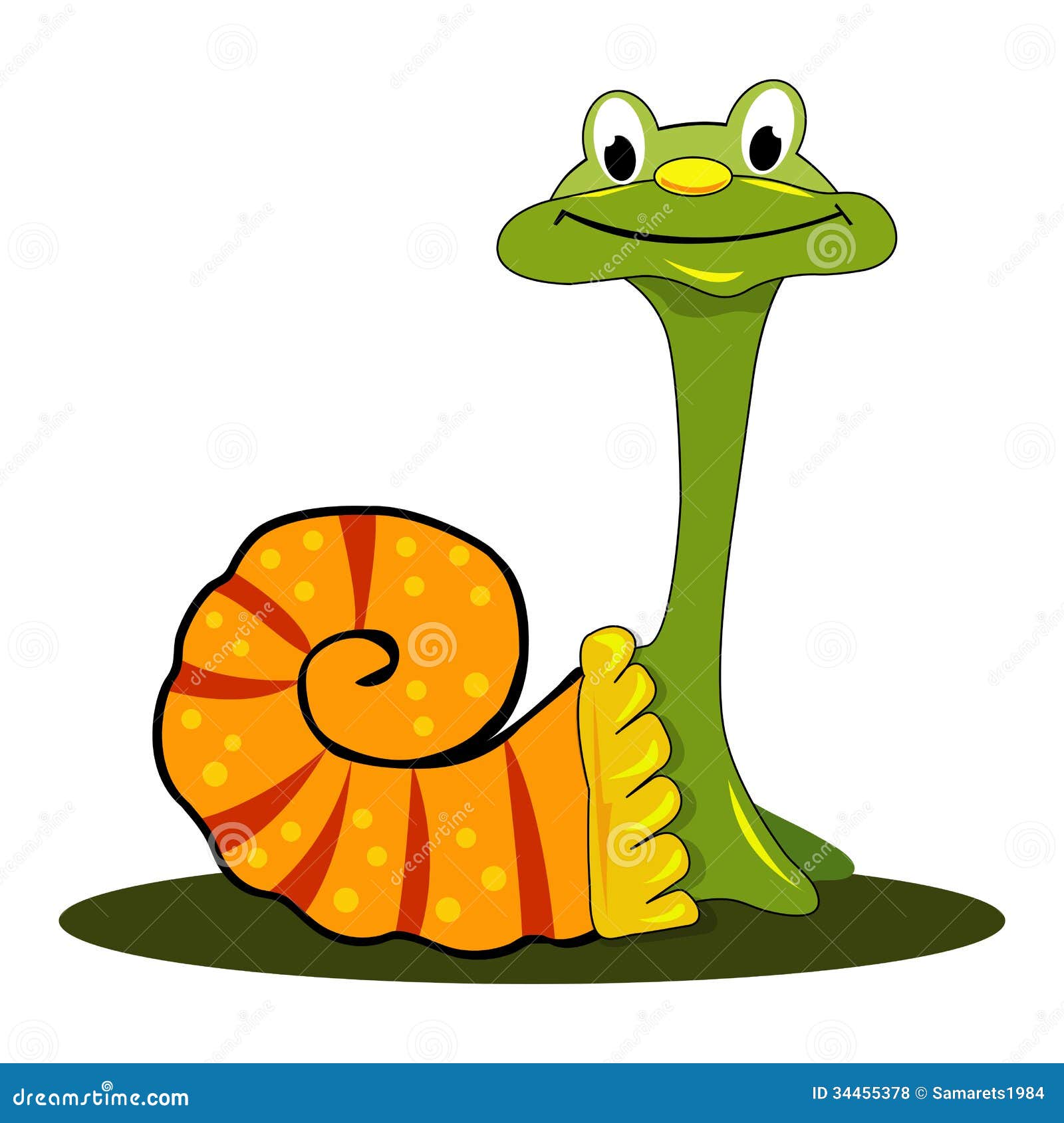 Vector funny snail stock vector. Illustration of sinking - 34455378