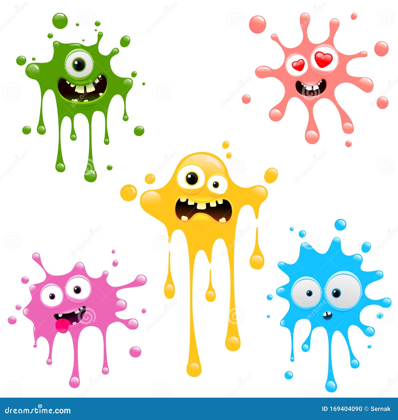Vector Funny Splash Characters Cartoon | CartoonDealer.com #169404090