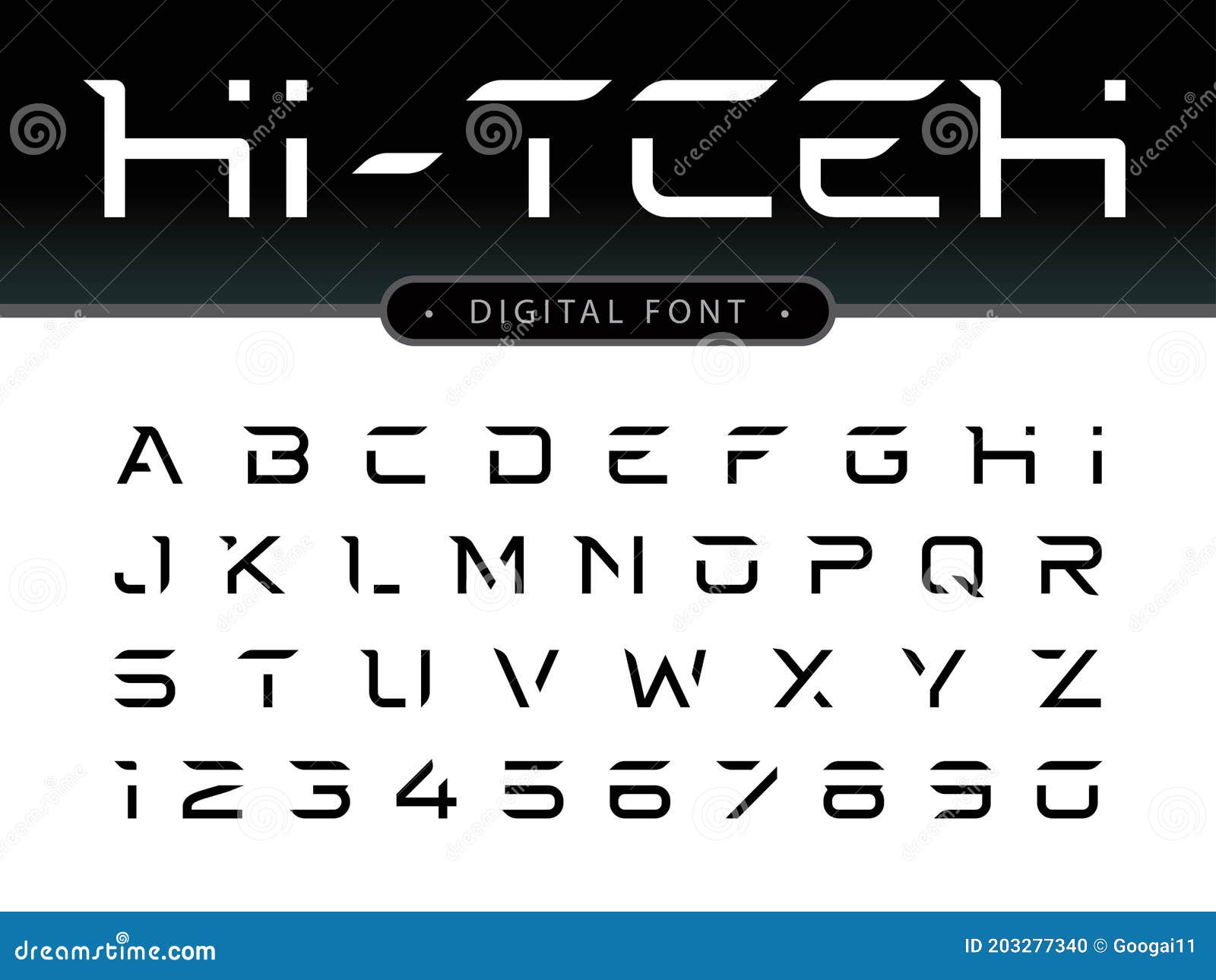Vector of Futuristic Alphabet Letters and Numbers, Future Techno ... Vector of Futuristic Alphabet Letters and Numbers, Future Techno ...