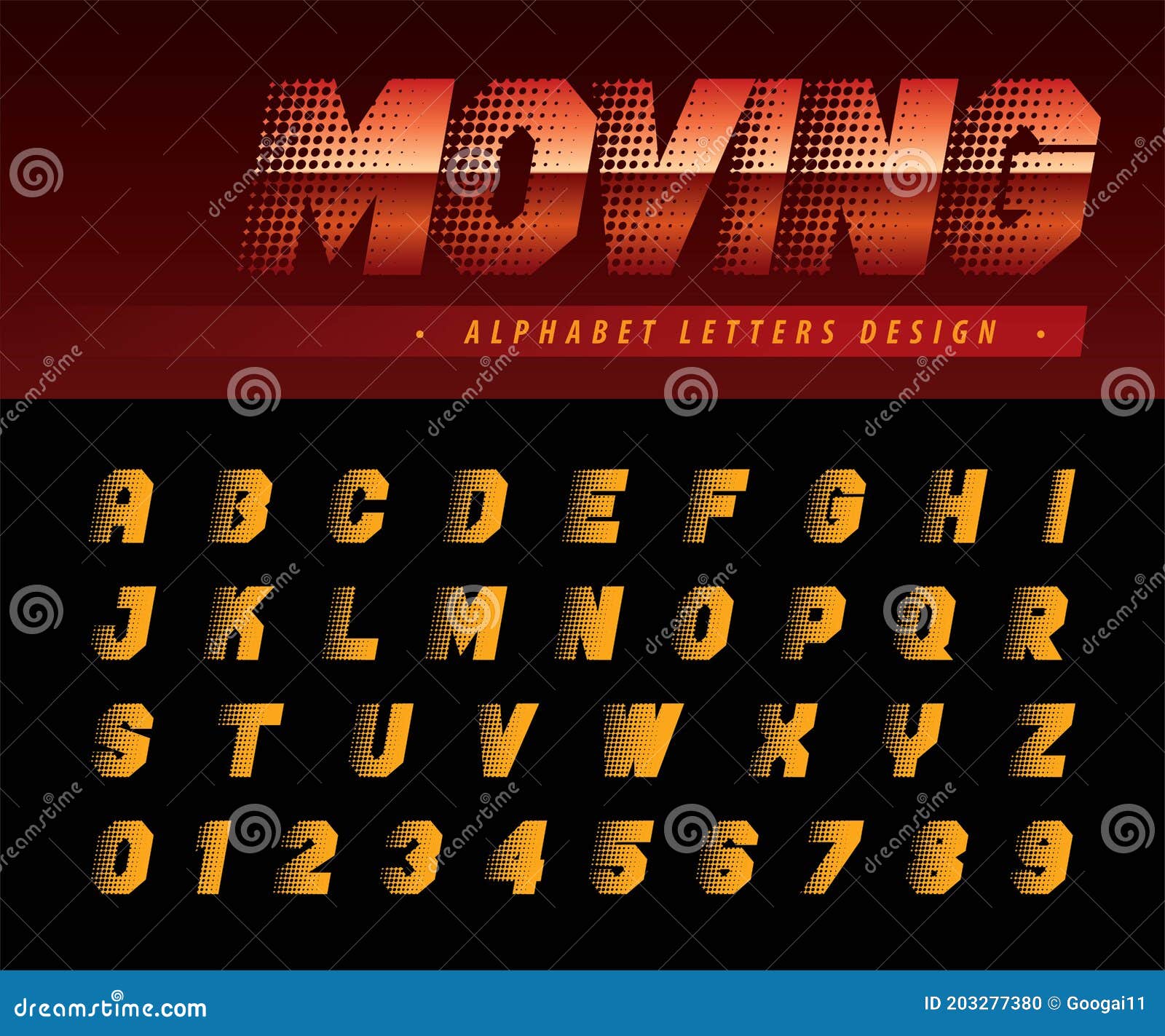 Vector Of Futuristic Alphabet Letters And Numbers Speed Effect Faster
