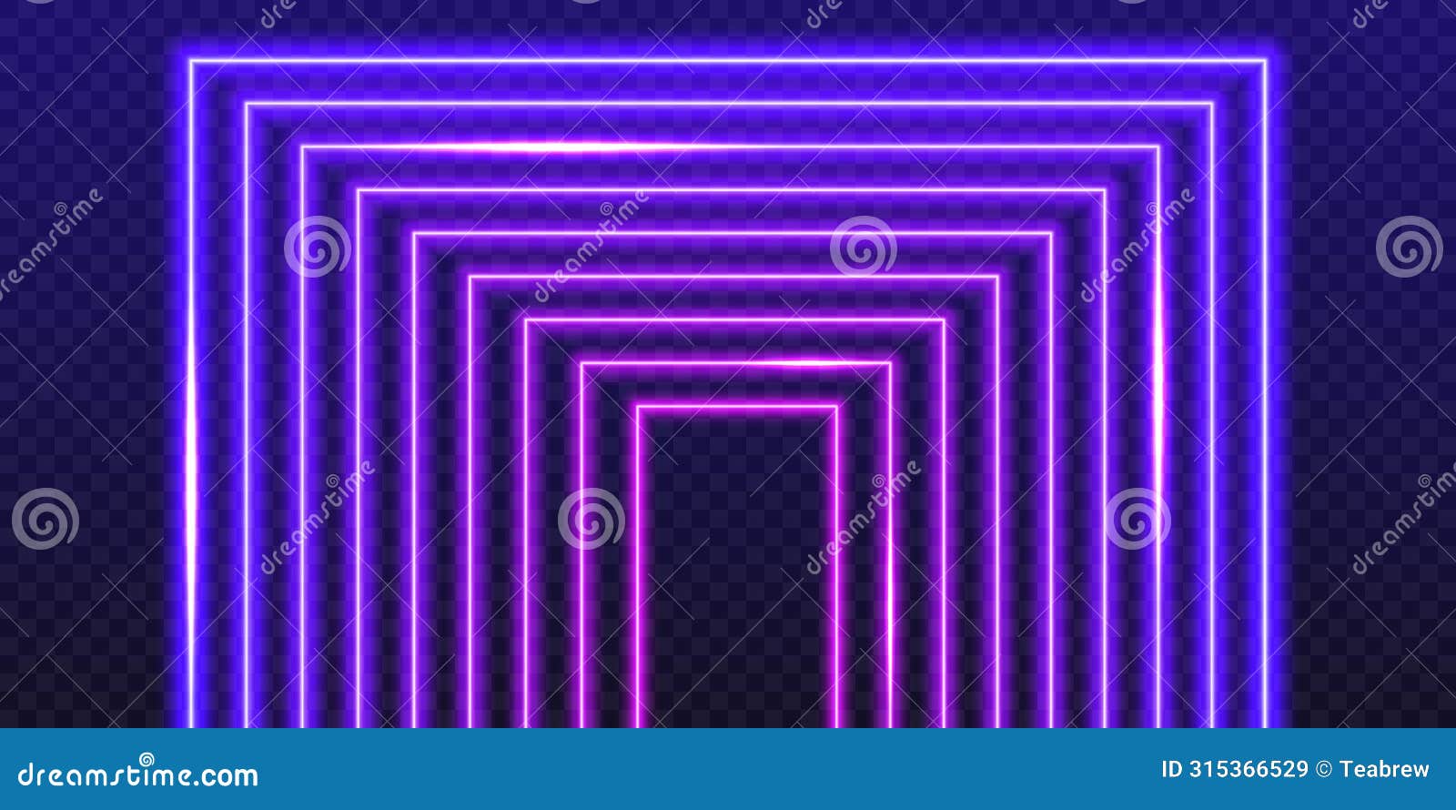 Neon Perspective Rectangular Cyber Frames. Stock Vector - Illustration ...
