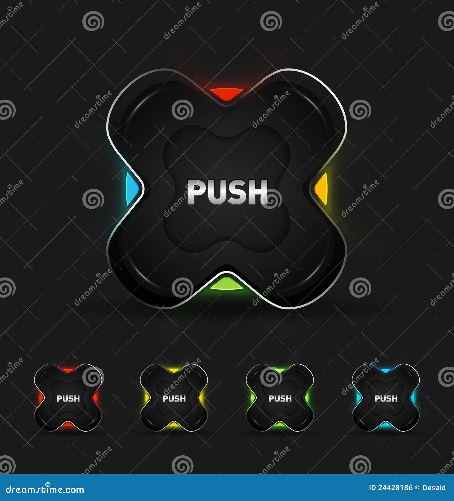 Vector futuristic button stock vector. Illustration of round - 24428186