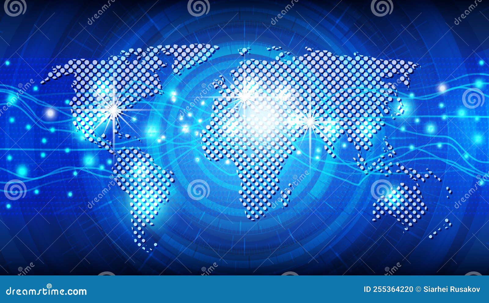 Vector Futuristic Concept of Digital Global Technology and the Internet ...