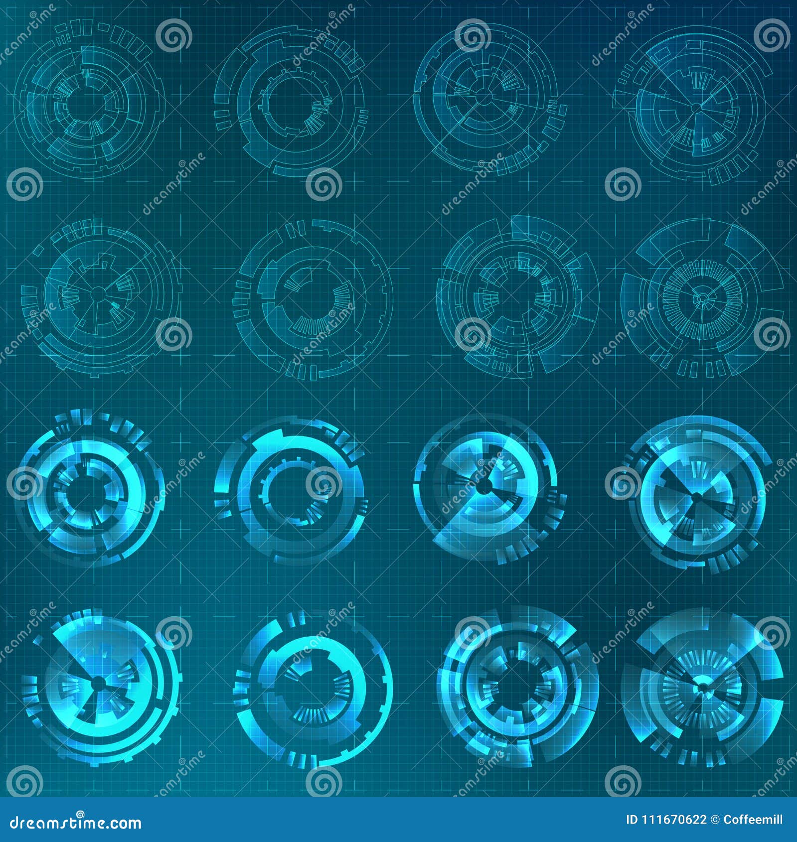 Vector Futuristic Interface Hud Design. Stock Vector - Illustration of ...