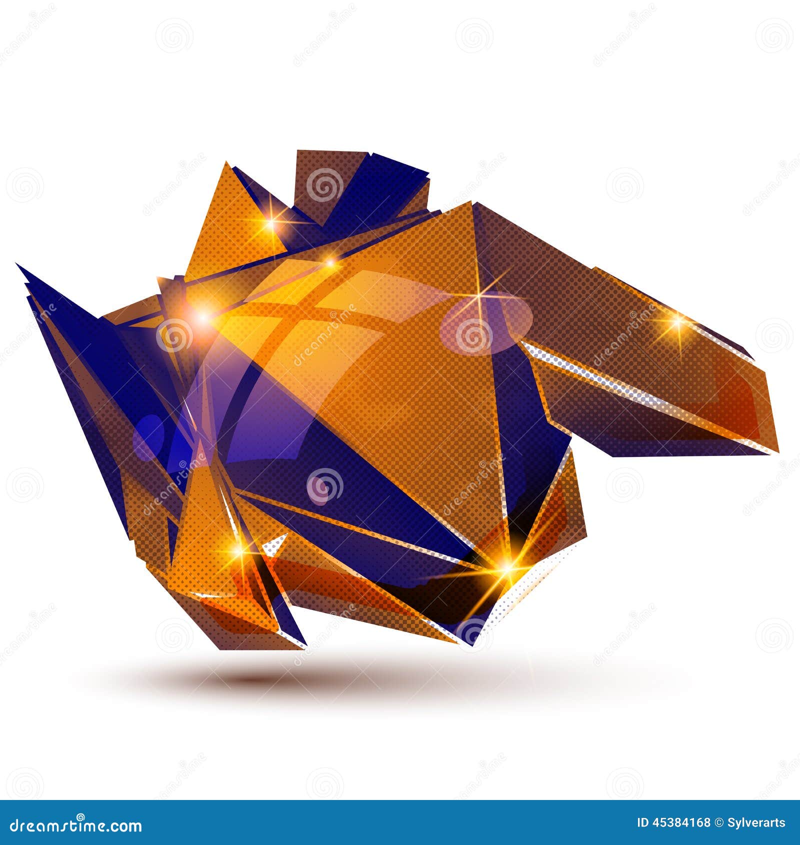 Vector Futuristic Object with Sparkling Effect, 3d Stock Vector ...
