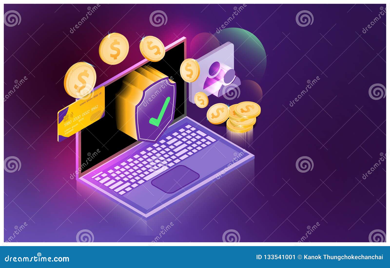 Vector Futuristic Smart Security Credit Cards Controls Technology ...