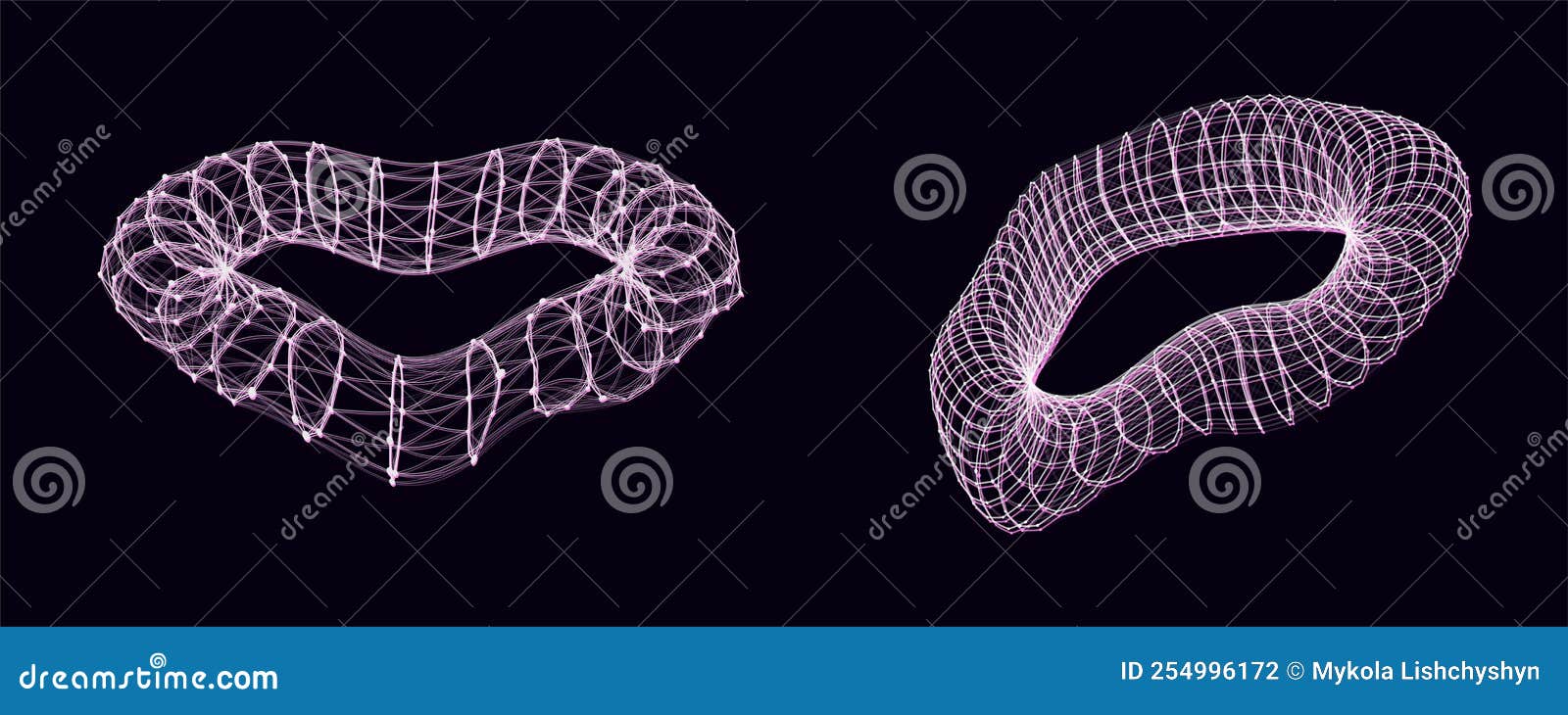 Vector Futuristic Turus of Particles and Lines. Network Connection Big ...