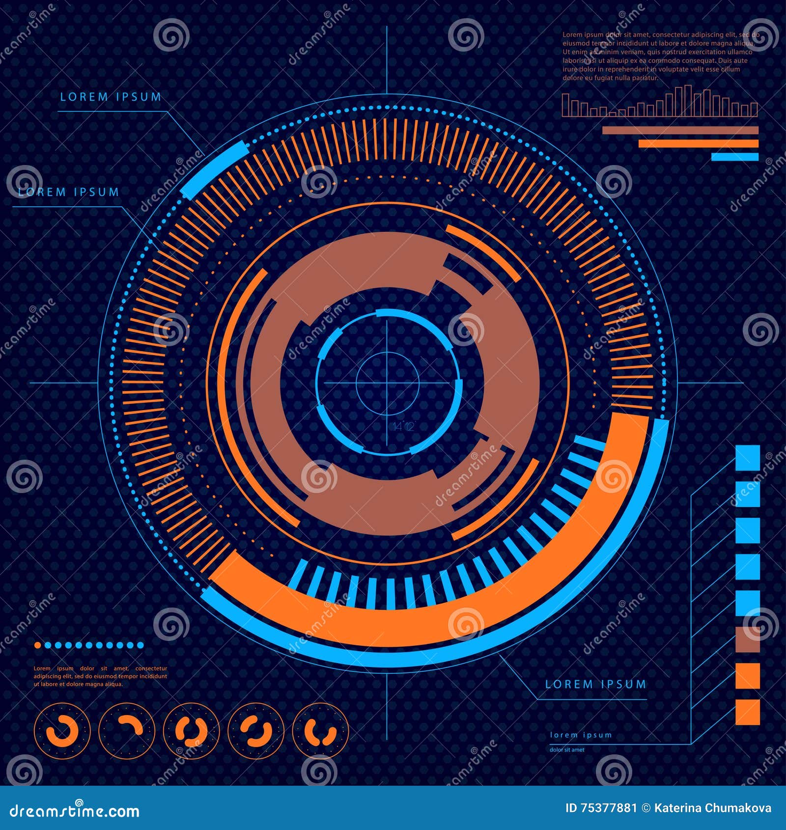 Vector Futuristic User Interface Design Elements. Stock Vector ...