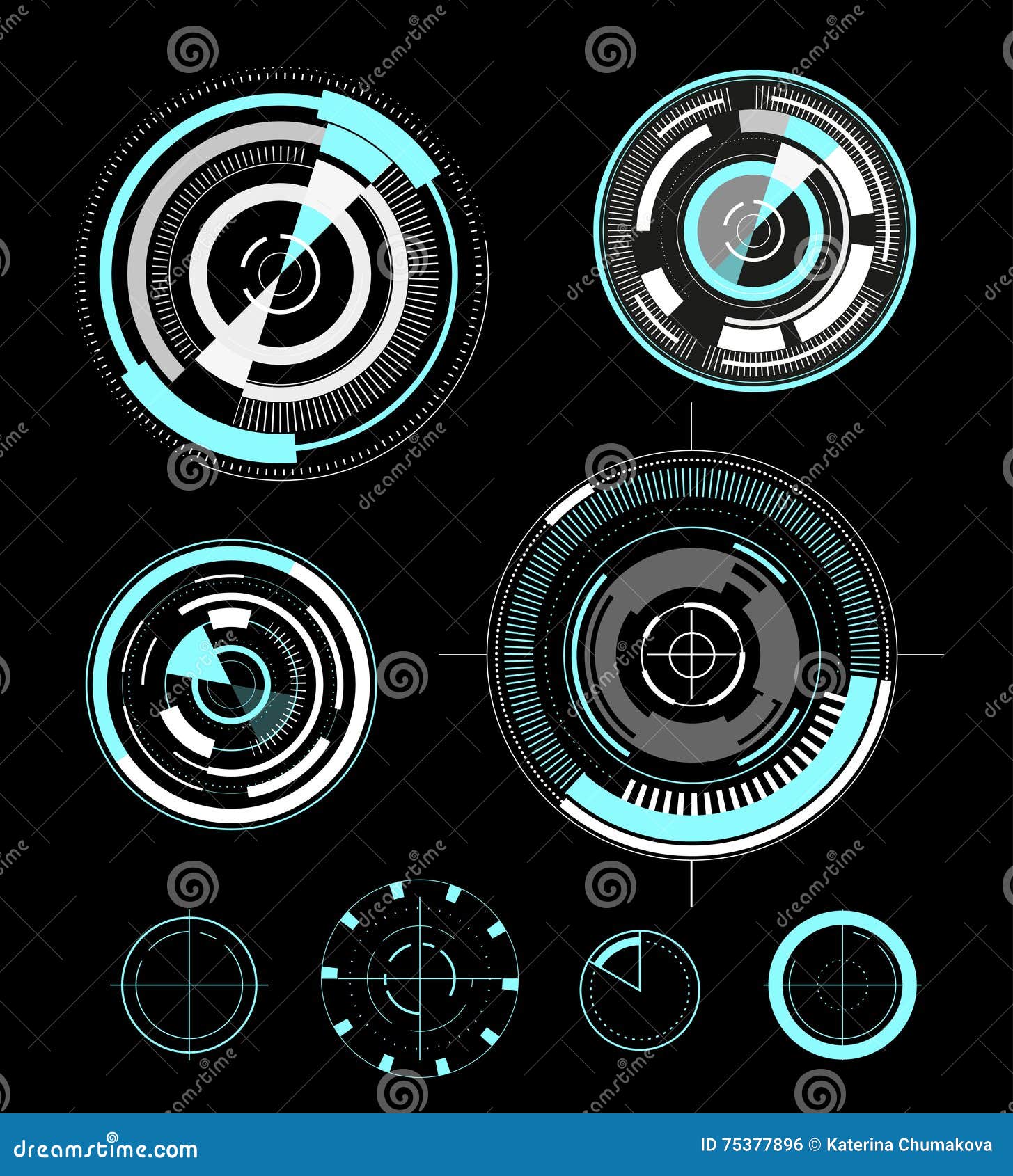 Vector Futuristic User Interface Design Elements. Stock Vector ...