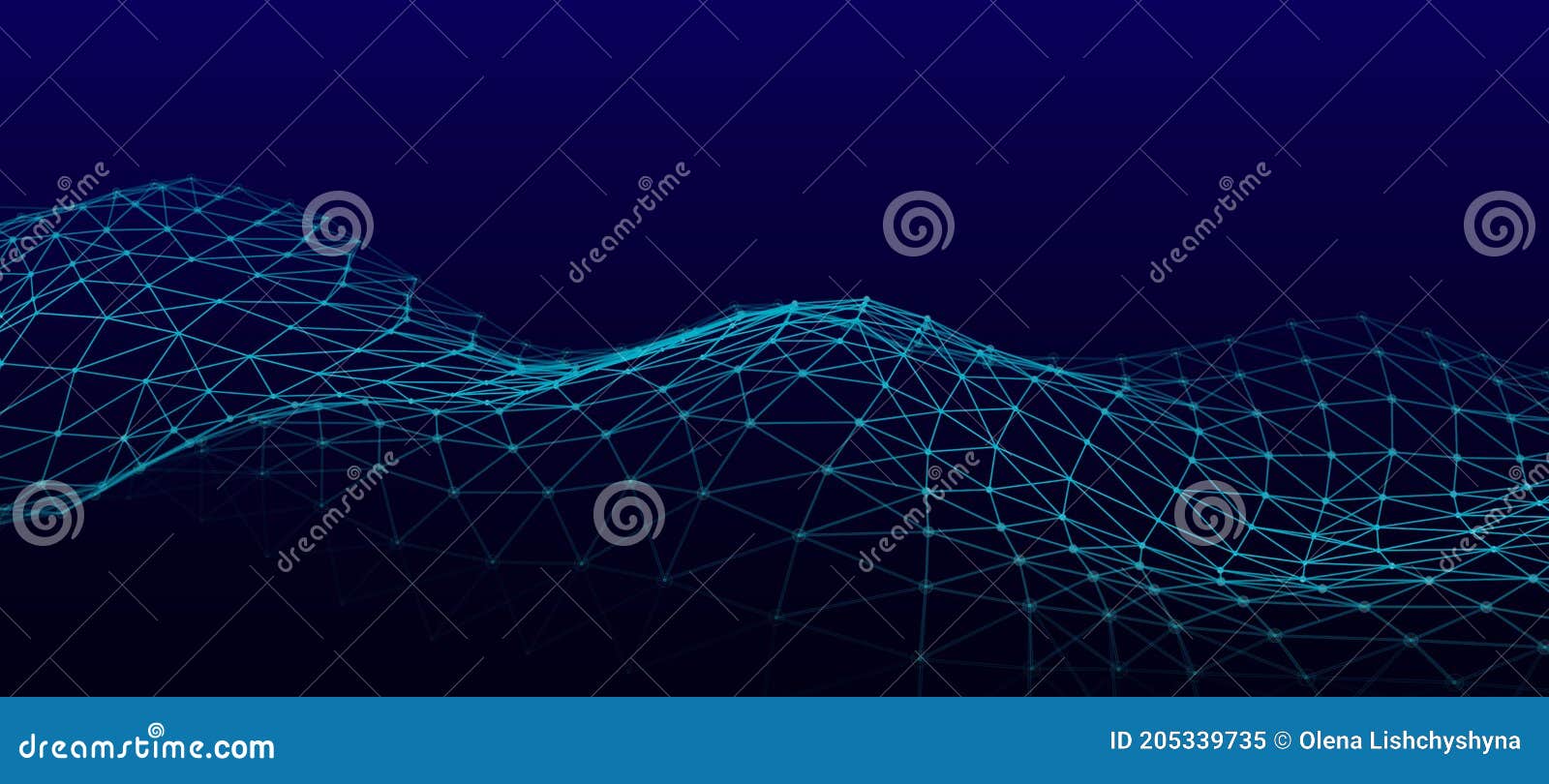 Vector Futuristic Wave. Digital Technology. Big Data Stock Illustration ...