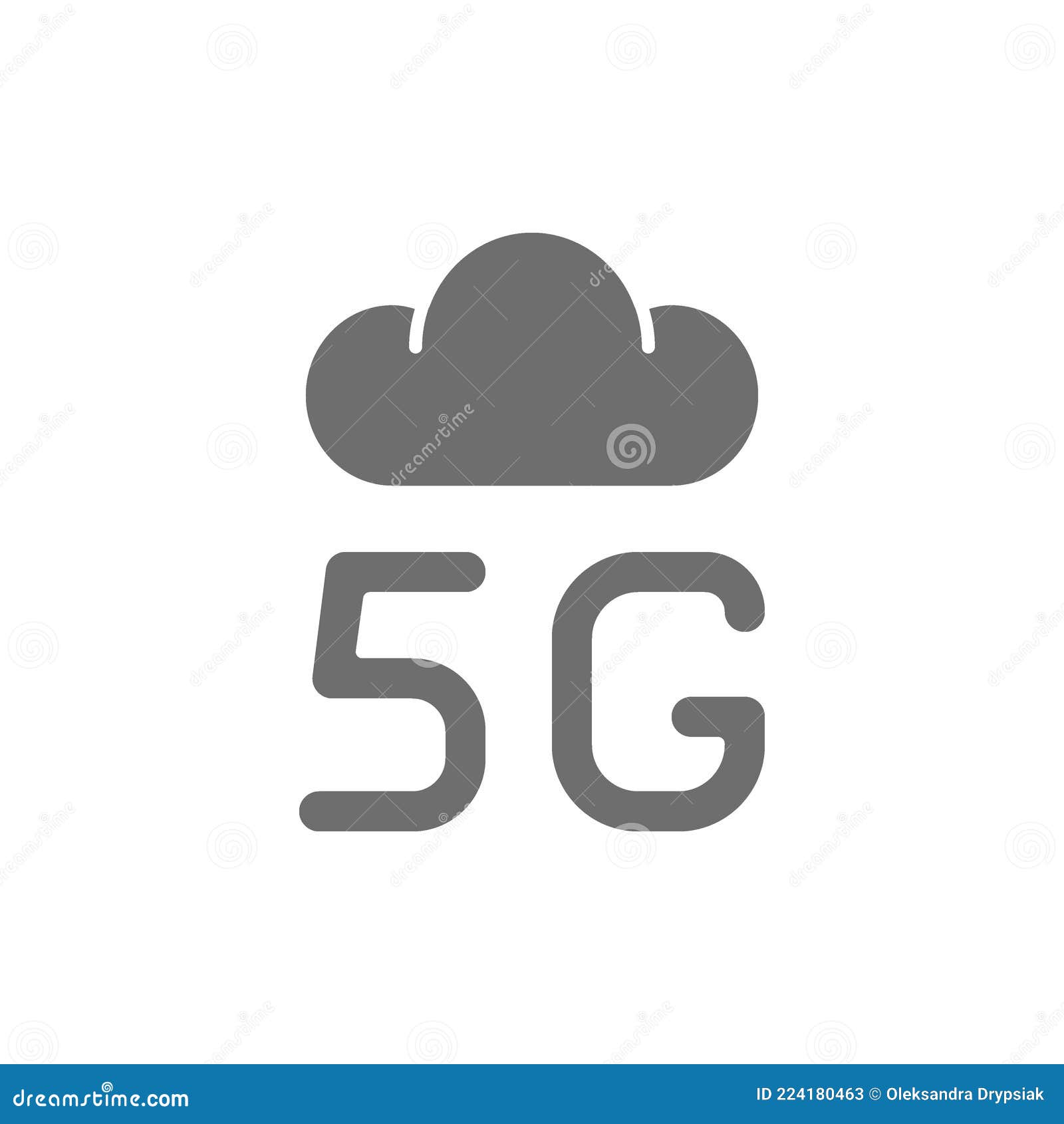 Vector 5G Internet Cloud System Grey Icon. Stock Vector - Illustration ...