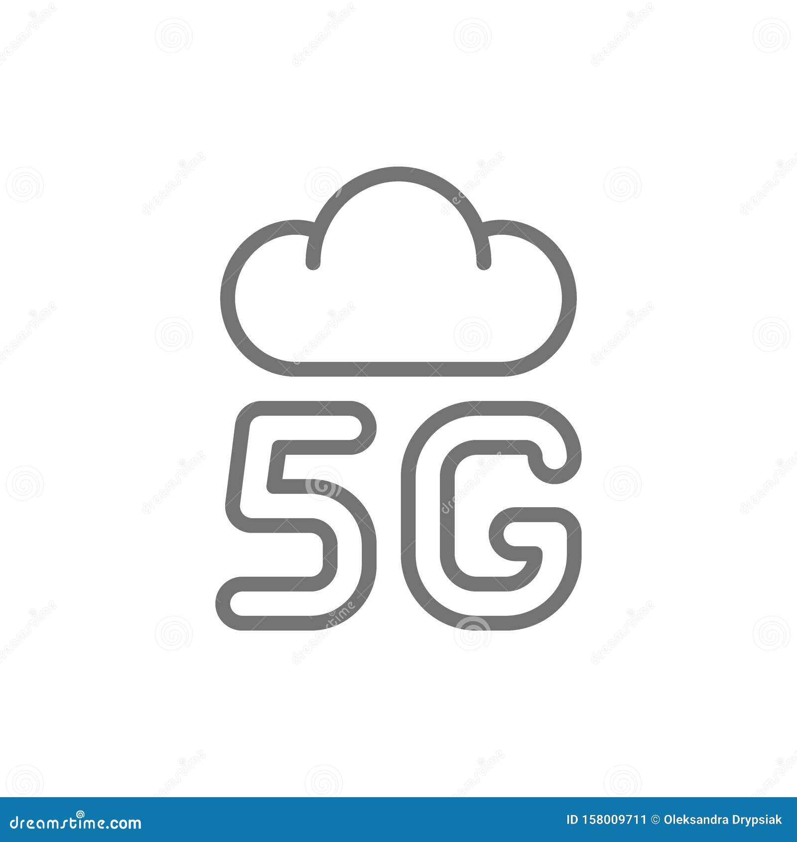Vector 5G Internet Cloud System Line Icon. Stock Vector - Illustration ...