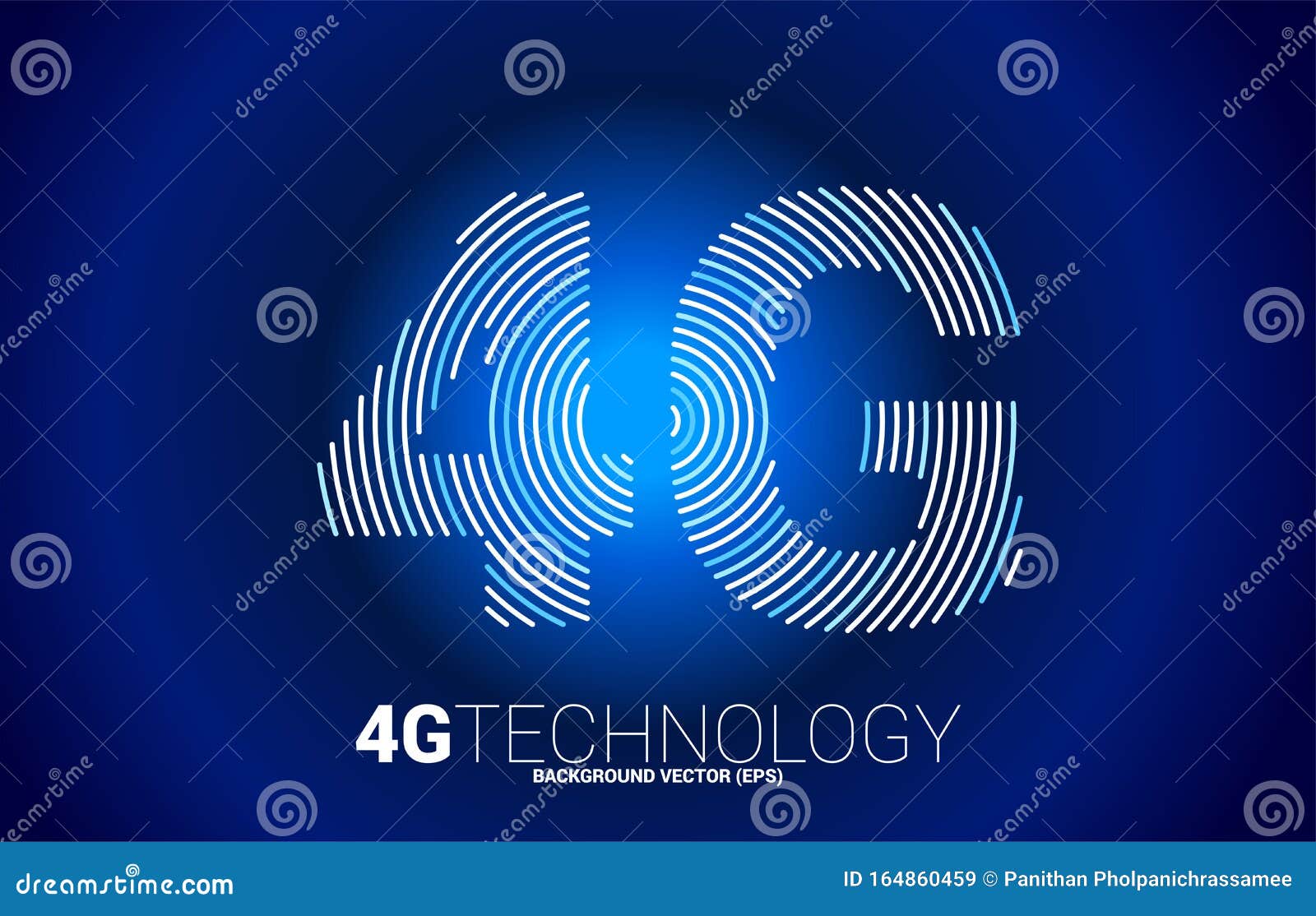 Vector 4G Signal Ripple Line Mobile Network. Stock Illustration ...