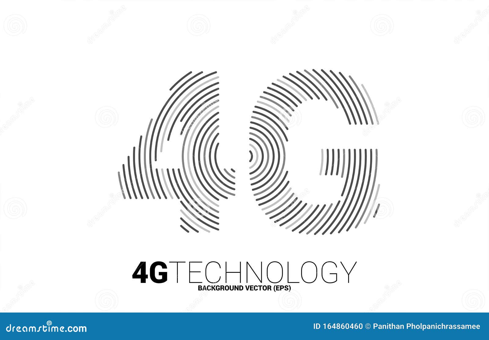 Vector 4G Signal Ripple Line Mobile Network. Stock Illustration ...