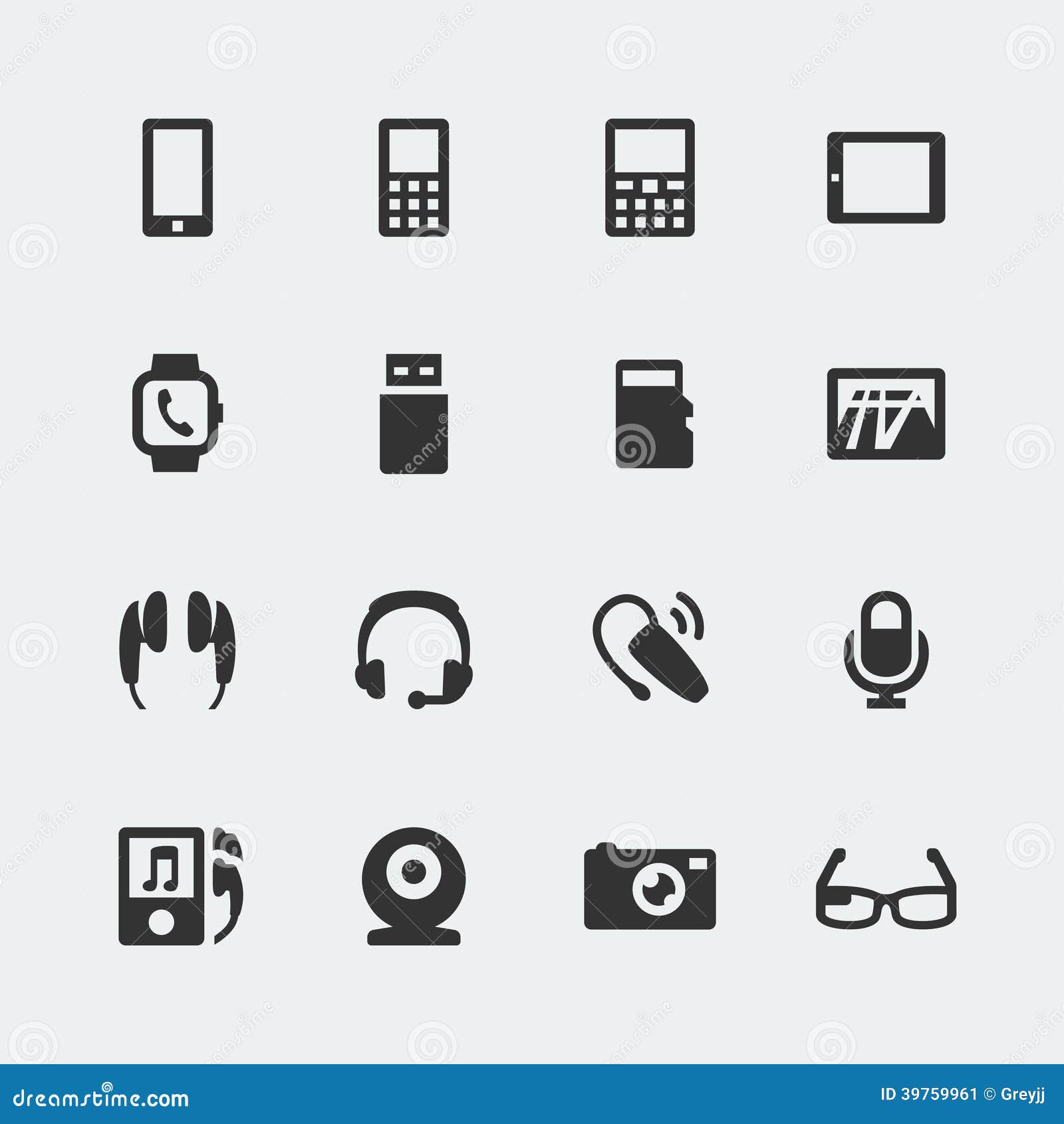 Vector Gadget Mini Icons Set Stock Vector - Illustration of electronic ...