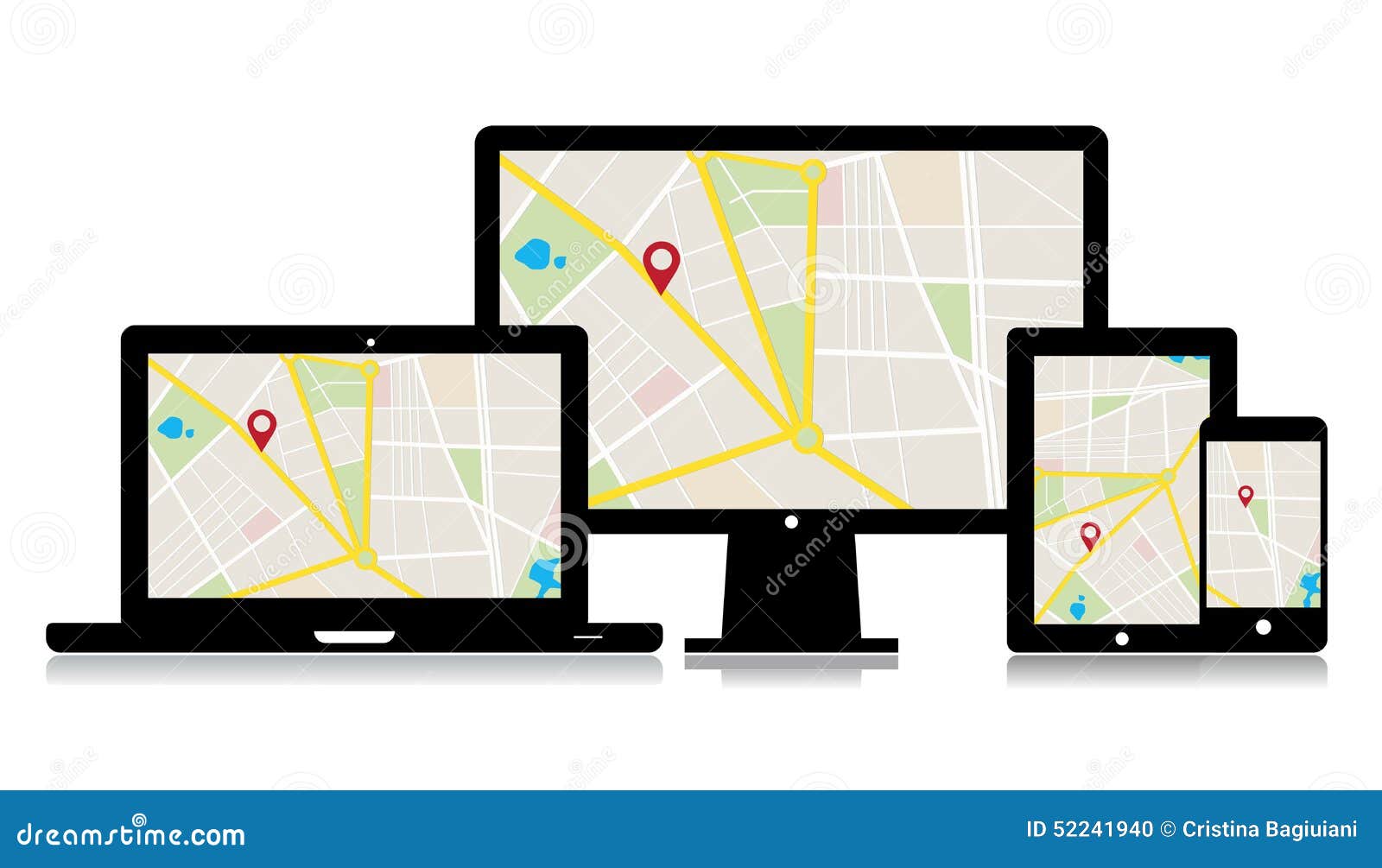Vector Gadgets Map Location Stock Vector - Illustration of icon ...