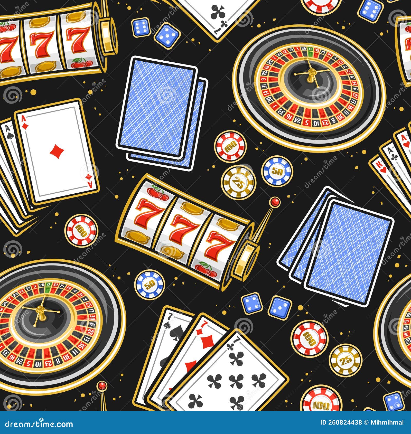 Vector Gamble Seamless Pattern Stock Vector - Illustration of cover ...