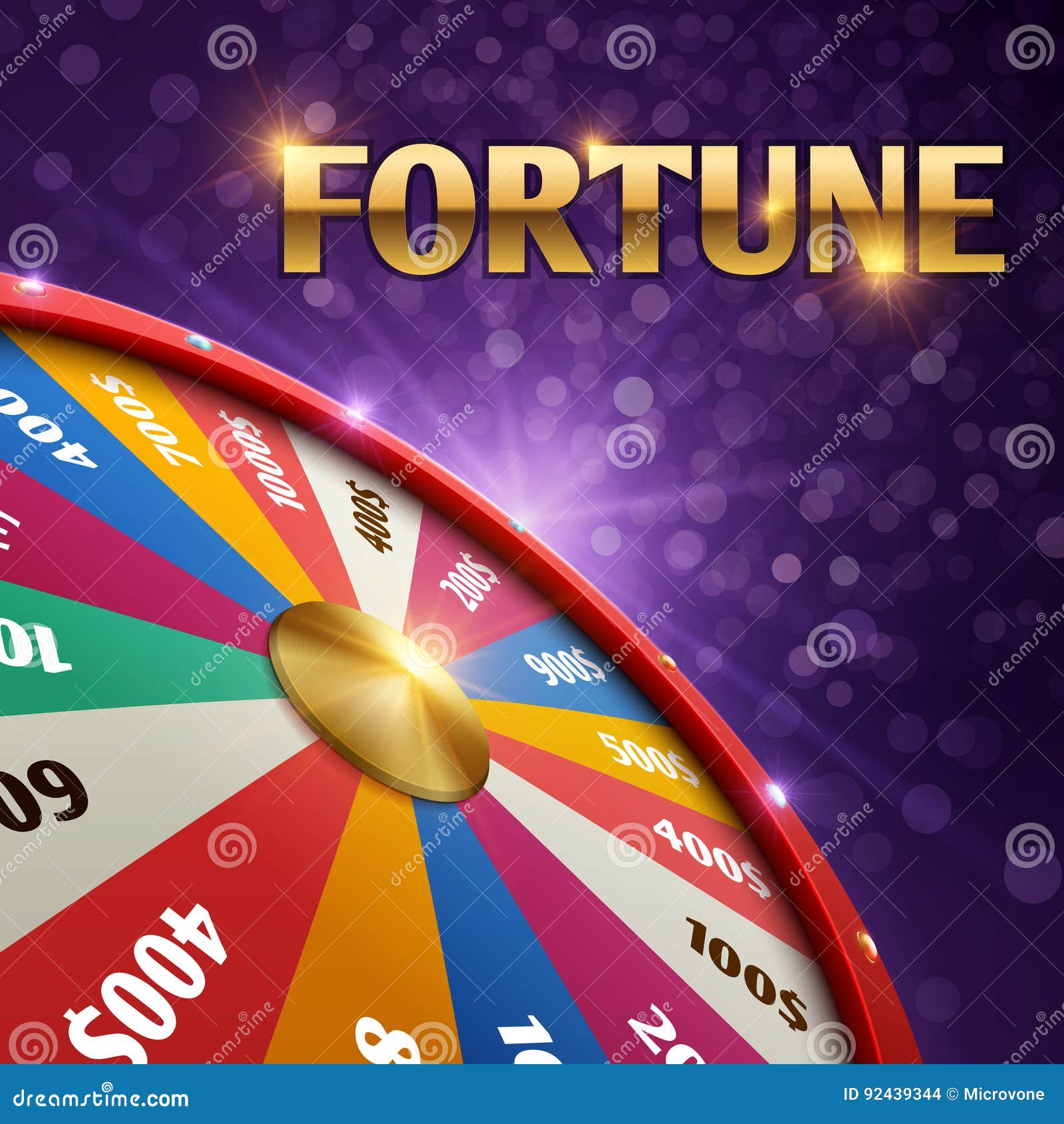 Vector Gambling Background with 3d Fortune Chance Wheel Stock Vector ...
