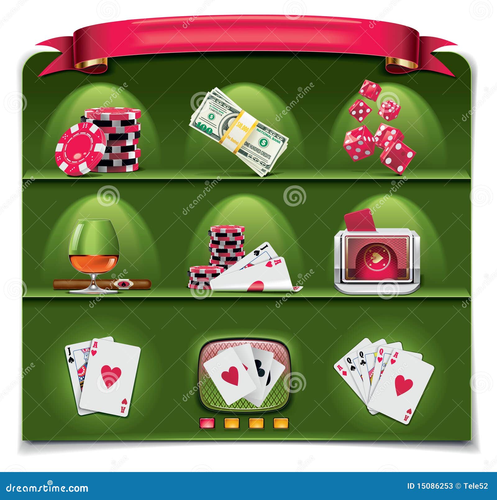 Vector Gambling Icon Set. Part 1 (green) Stock Vector - Illustration of ...
