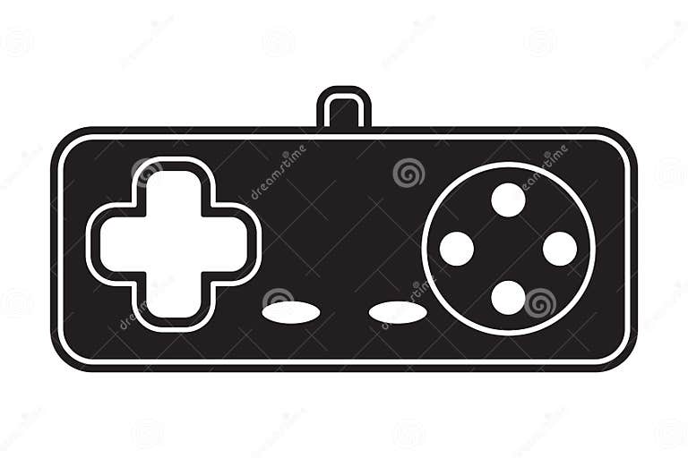 Vector Game Controller Gamepad Icon. Black Shape Joystick Element Flat ...