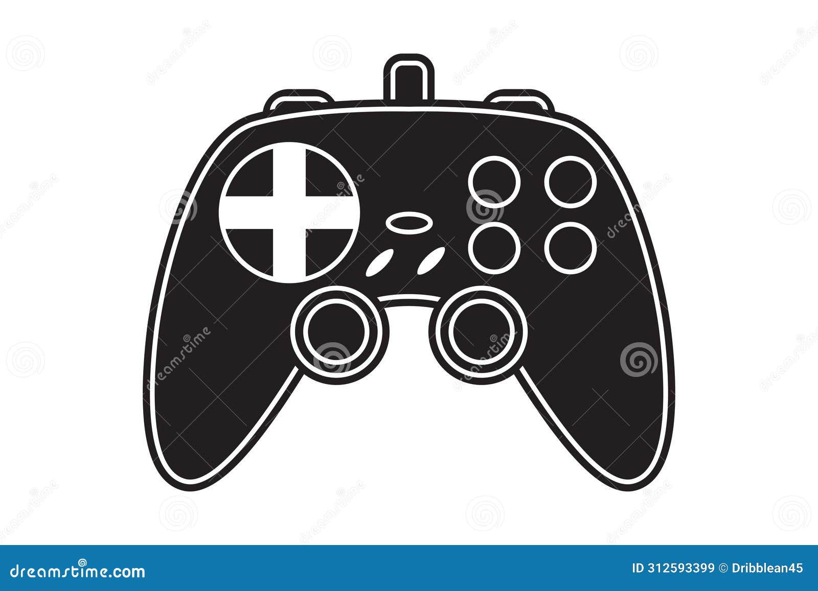 Vector Game Controller Gamepad Icon. Black Shape Joystick Element Flat ...
