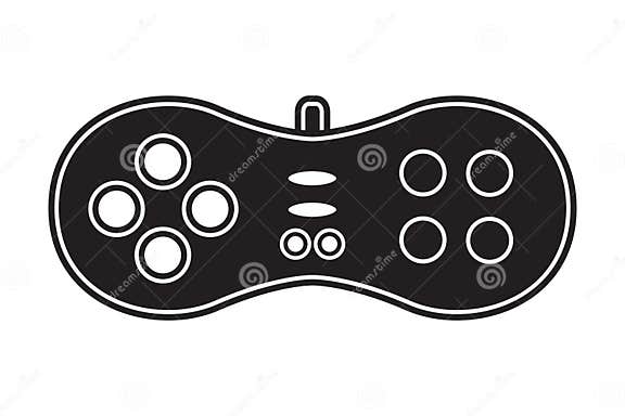 Vector Game Controller Gamepad Icon. Black Shape Joystick Element Flat ...
