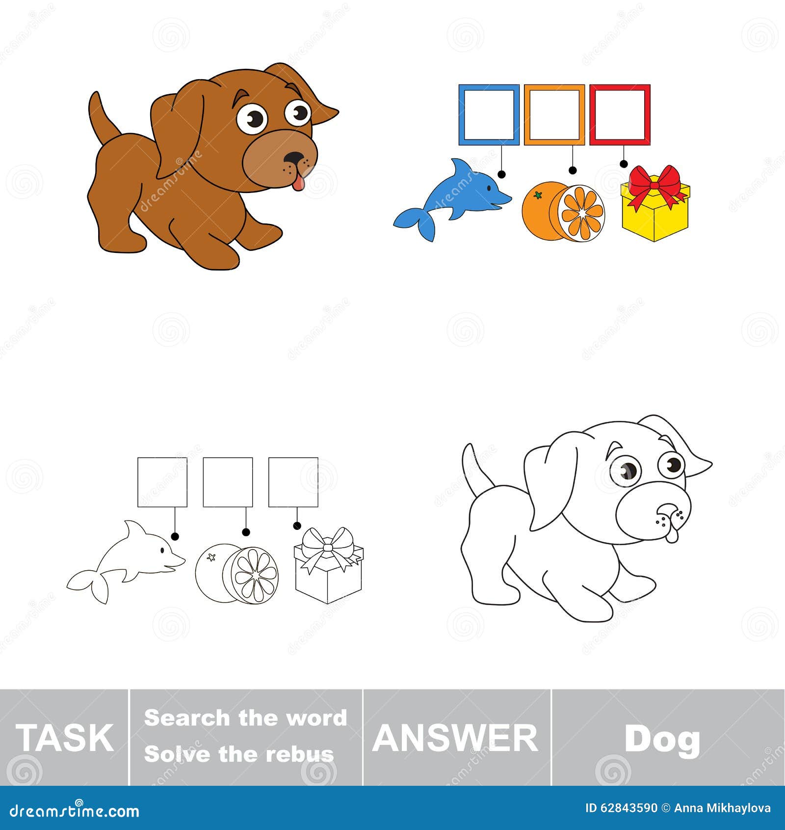 Vector Game. Find Hidden Word Dog. Search the Word. Stock Vector ...