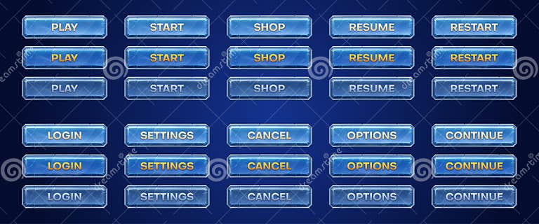 Game Medieval Button Sprite, Animation Vector Set Stock Vector ...