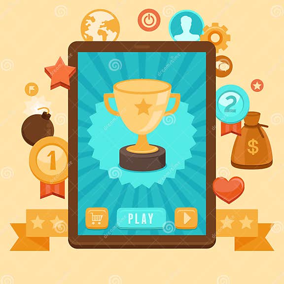 Vector Gamification Concept - Achievement Icons Stock Vector ...